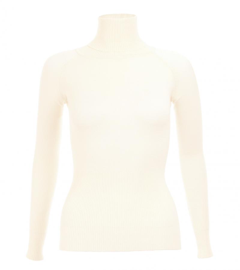 Ivory Polo Neck Clingy Jumper