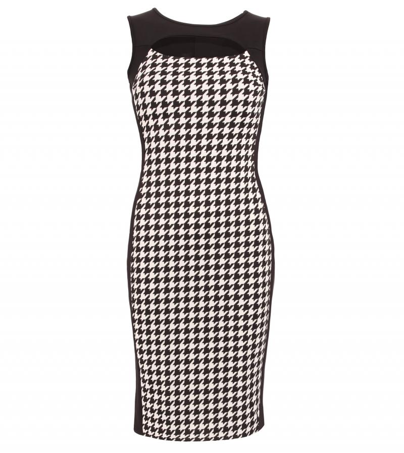 Dog Tooth Keyhole Dress