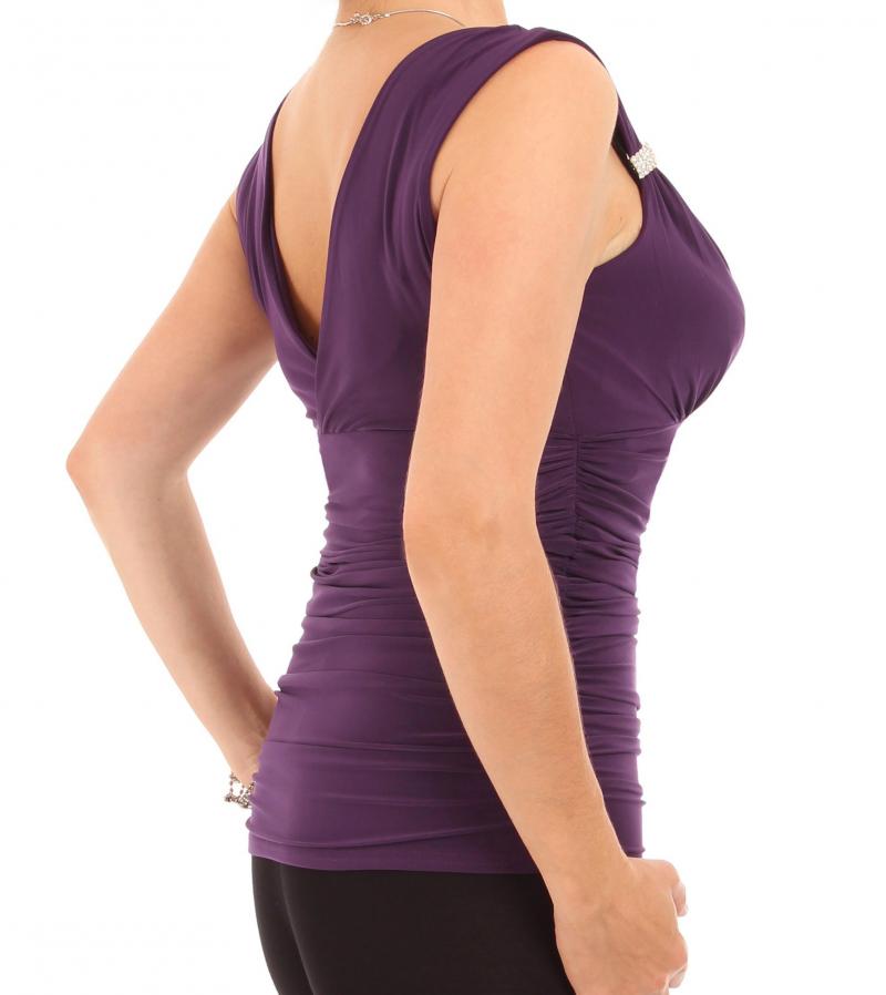 Purple Crystal Diamante Top
