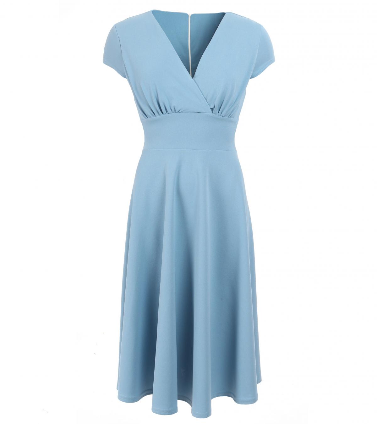Cornflower Blue Fit and Flare Dress